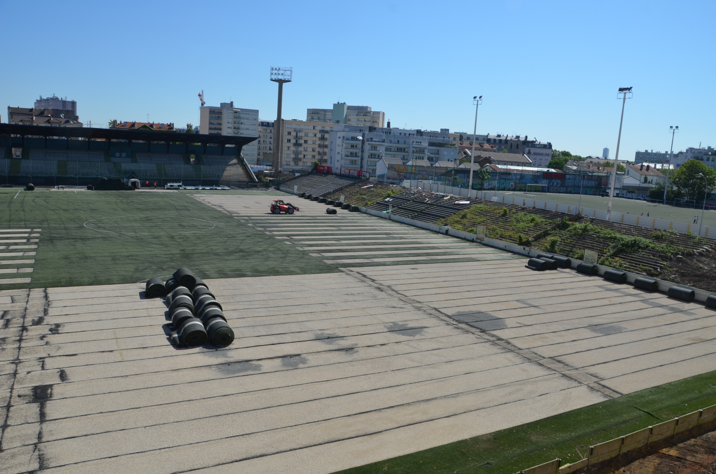 Les travaux se poursuivent au Stade Bauer - Gazon Sport Pro H24