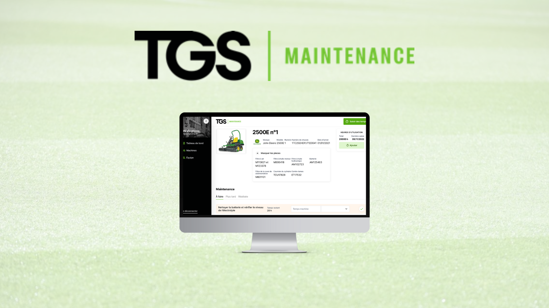 Turf-GS : L’outil de gestion du parc matériel - Gazon Sport Pro H24